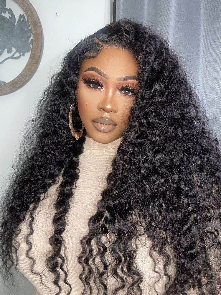 PEARL WIG Deep Wave Human Hair Ready Go Pre-Cut Human Hair Wig Glueles