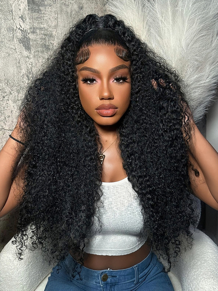PEARLWIG Ready Go Pre-Cut 13x6 MAX HD Lace Kinky Curly Glueless Wig Hu ...